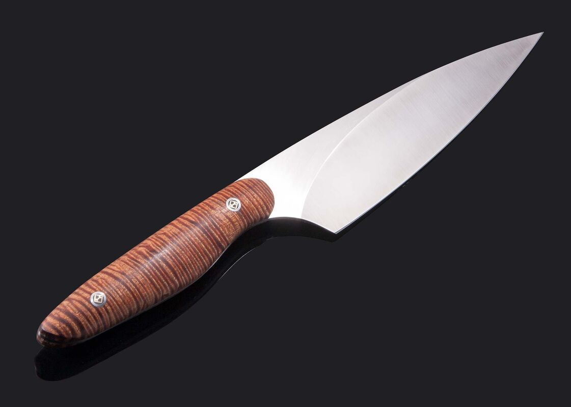 New Generation Chef 150mm Blade - Curly Koa Handle | Haslinger Custom ...