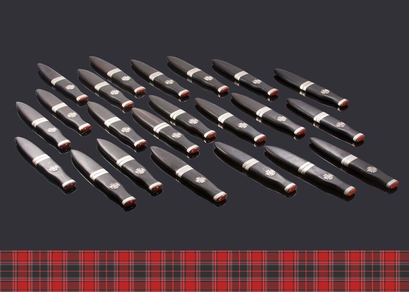 Sgian Dubh with German Silver Fittings and Red Jasper Pommel Stone ...